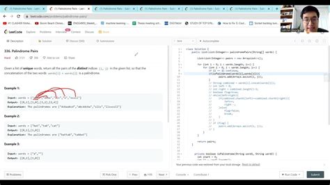 Leetcode 336 Palindrome Pairs Youtube
