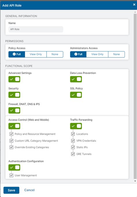 Adding Api Roles Zscaler