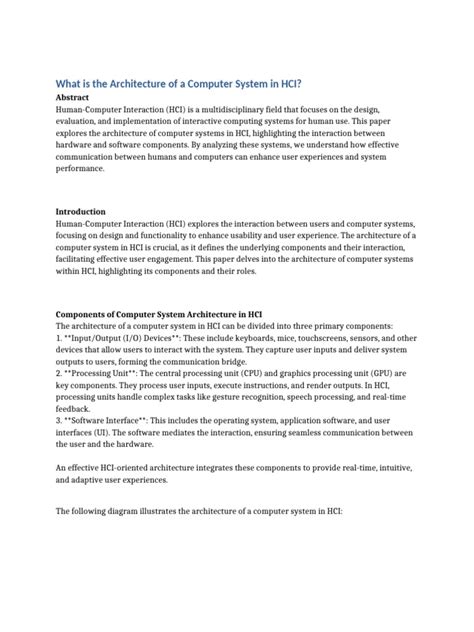 Hci Architecture Paper With Diagram Pdf Humancomputer Interaction Inputoutput Hci Architecture Paper With Diagram Pdf Humancomputer Interaction Inputoutput