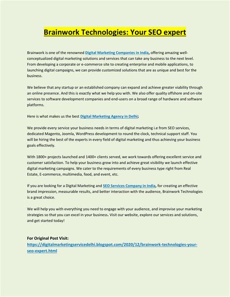 Brainwork Technologies Your Seo Expertpdf Docdroid