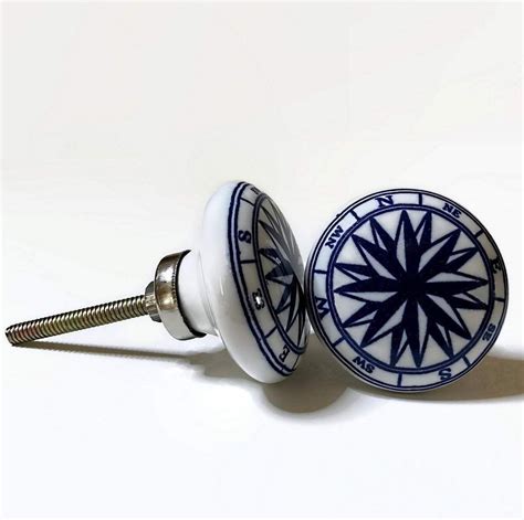 Compass Cabinet Knobs Pull Porcelain Nautical 160 Inch Dwyer Home
