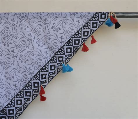Block Printed Cotton Scarf Boho Scarf Print Wrap Square Scarf