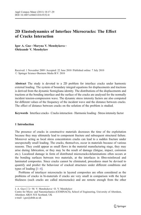 Pdf 2d Elastodynamics Of Interface Microcracks The Effect Of Cracks