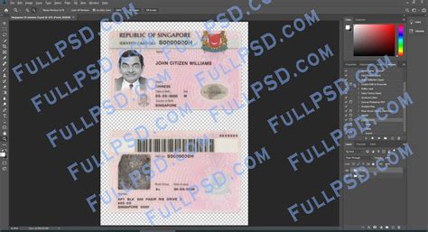 Download Singapore Id Card Psd File Photoshop Template Editable Fullpsd