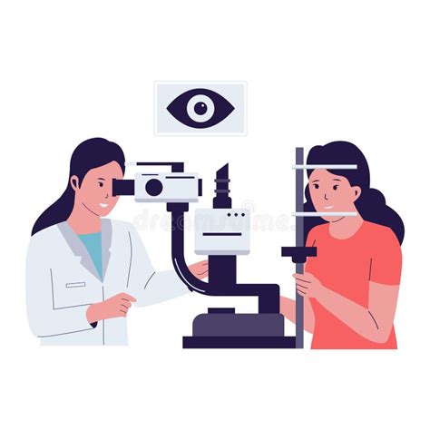 Ophthalmologist Checking Eyesight Of His Patient Using Eye Test Machine