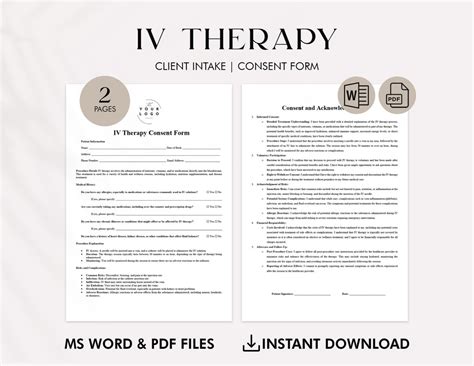 Iv Therapy Consent Form Template Professional Medical Consent Pdf