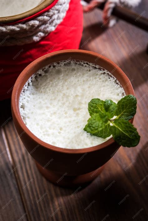 Premium Photo Lassie Or Lassi In Terracotta Glass Lassi Is An