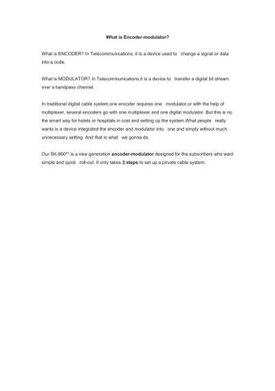 What Is Encoder Modulator