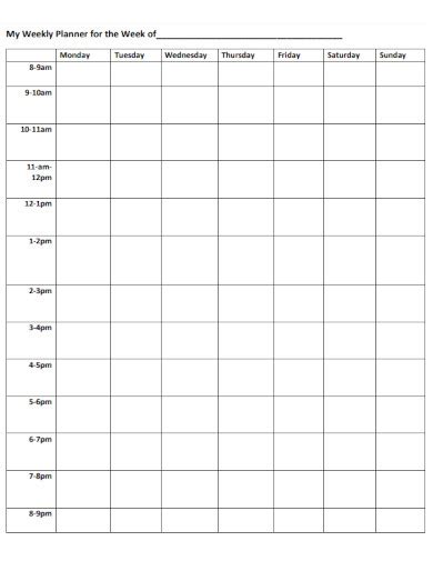 20 Free Weekly Work Schedule Samples To Download