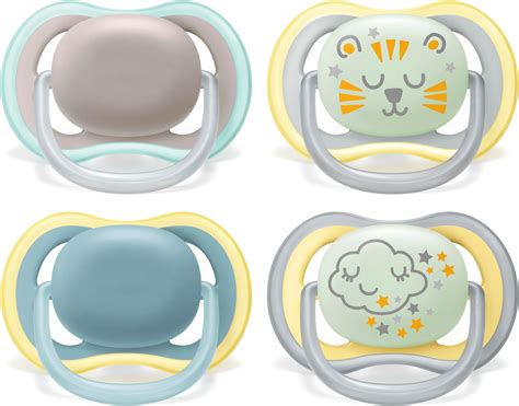 Philips Avent Ultra Air Soother Pack Of 4 Light Breathable Glow In