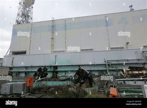 The Unit 4 Reactor Building Is Seen At The Fukushima Dai Ichi Nuclear