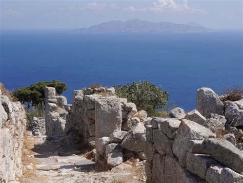 Ancient Thira Thera Is An Ancient City On Santorini Island Greece