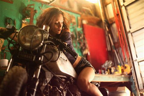Pin Up Cute Girl Woman Retro Motorcycle Bike Motorbike Poster My Hot