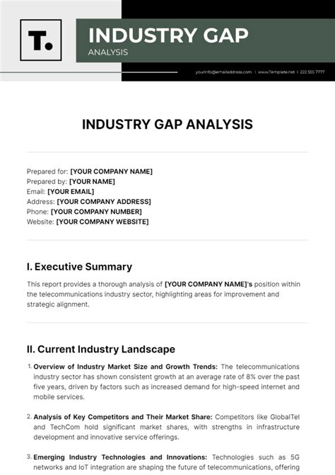 Free Industry Gap Analysis Template To Edit Online