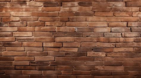 Premium Ai Image Brown Rustic Brick Wall Texture Panorama