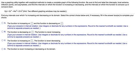 Solved Use A Graphing Utility Together With Analytical Chegg