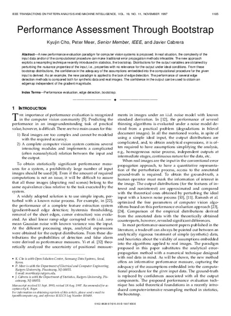 Pdf Performance Assessment Through Bootstrap