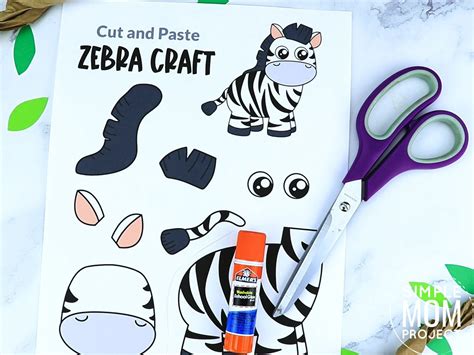 Free Printable Zebra Craft Template Easy Cut And Paste Activity For