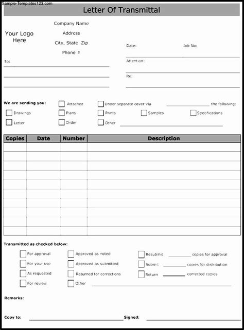Construction Submittal Form Template Best Of Free Construction