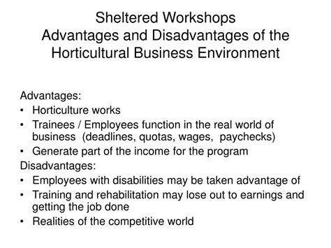 Ppt Sheltered Industry Sheltered Workshop Work Coop Powerpoint