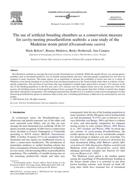 Pdf The Use Of Artificial Breeding Chambers As A Conservation Measure