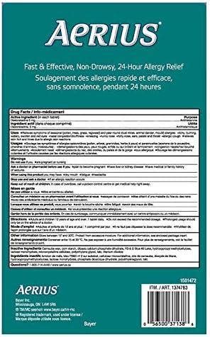 Aerius Fast And Effective Non Drowsy 24 Hour Allergy Relief Buy Now