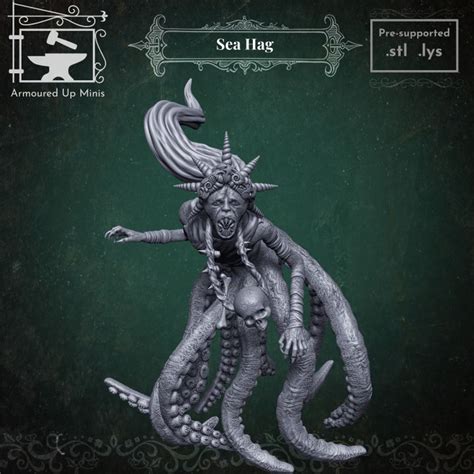 3d Printable Sea Hag By Armoured Up Minis