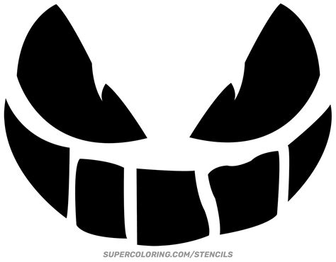 Evil Face Stencil Free Printable Papercraft Templates