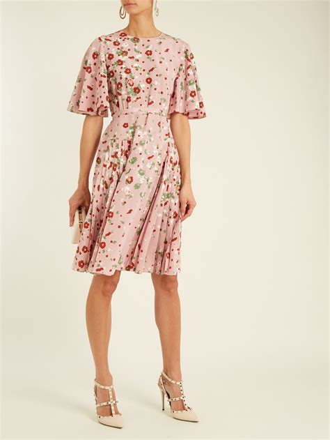 Daisy Print Silk Crepe De Chine Dress Valentino Matchesfashioncom