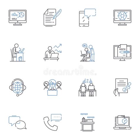 Process Framework Line Icons Collection Methodology Workflow Model Design Structure System