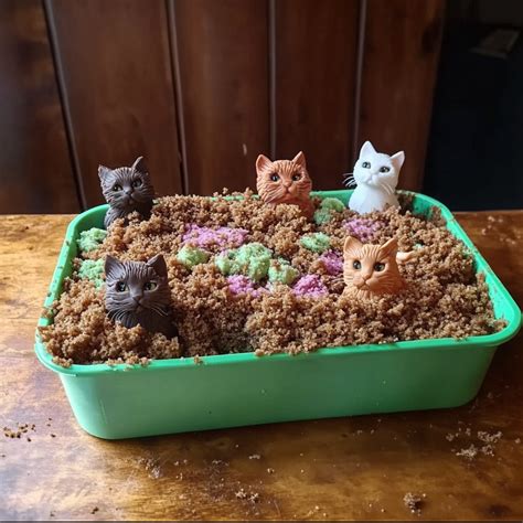 Kitty Litter Box Cake A Unique Dessert For Themed Parties