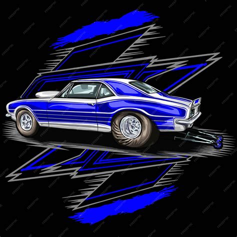 Premium Vector Drag Racing Car On Black Background For Poster T