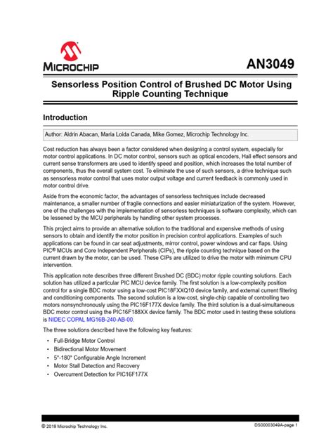 Sensorless Position Control Of Brushed Dc Motor Using Ripple Counting