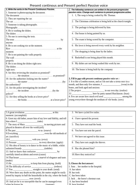 Present Continous And Present Perfect Passive Voice Pdf