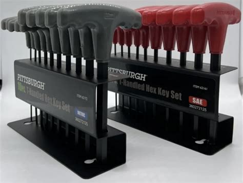 Pittsburgh T Handle Hex Key Set 20 Pc Allen Wrench Set Metric Sae