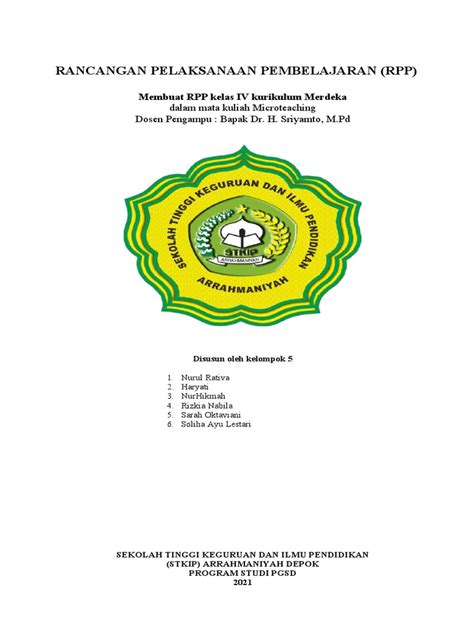 Rpp Microteaching Pdf