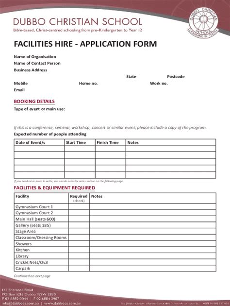 Fillable Online Facilities Request Form Template Fax Email Print
