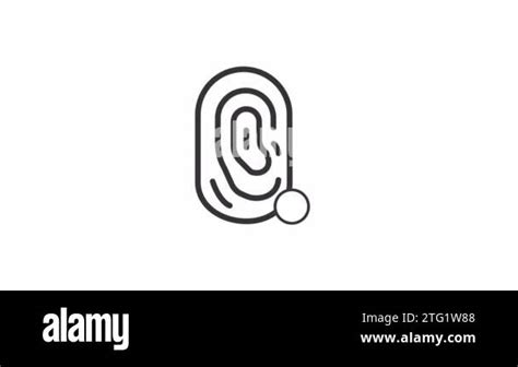 Animated Biometrics Linear Icon Fingerprint Scanning User Identification Access Verification