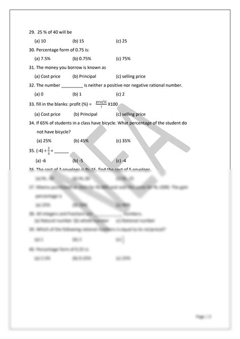 Solution Class 7 Maths Worksheet 1 To 4 With Revision Studypool
