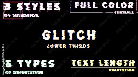 Glitch Lower Thirds Stock Template Adobe Stock