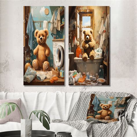 Lark Manor™ Bear Laundryroom Bubbles Iv Laundry Metal Wall Art Living