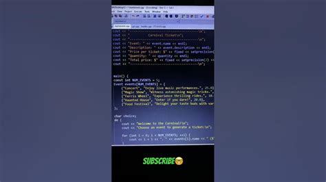 Carnival In C Ide Dev Ccppprogramming Codingtime Codinglife
