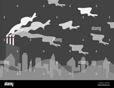 The City Is Shrouded In Industrial Smoke Industry Plant Dawn Smoke