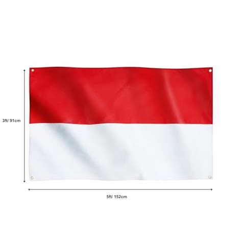 Runesol Indonesia Flag 91x152cm 3ft X 5ft 4 Grommets Eyelet In
