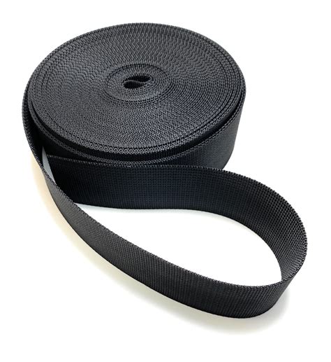 Webbing Strap Nylon Polypropylene 10m Wide Black 10 20 38 50 75mm
