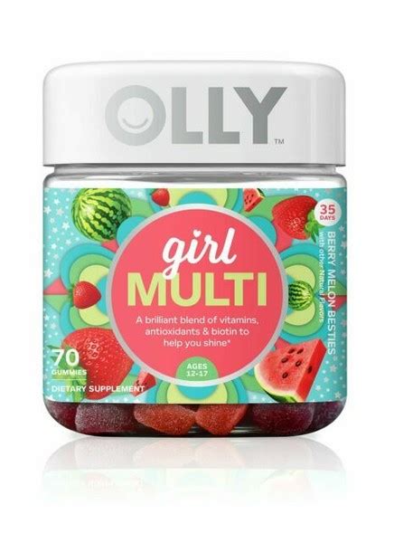 Olly Teen Girl Multi Gummy Multivitamin 35 Day Supply 70 Gummies Berry