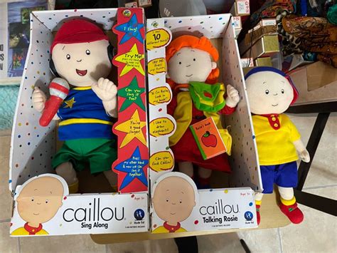 Rare Lot Of 3 2002 Cinar Irwin Toys Caillou And Rosie Plush Dolls Sing A Long 4718674191
