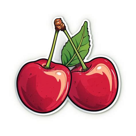 Cherry Sticker Darwyn Cooke Style 2d Game Art With Detailed Shading