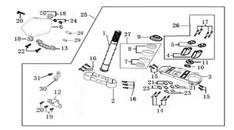 02 Steering Stem Assembly Ycf Genuine