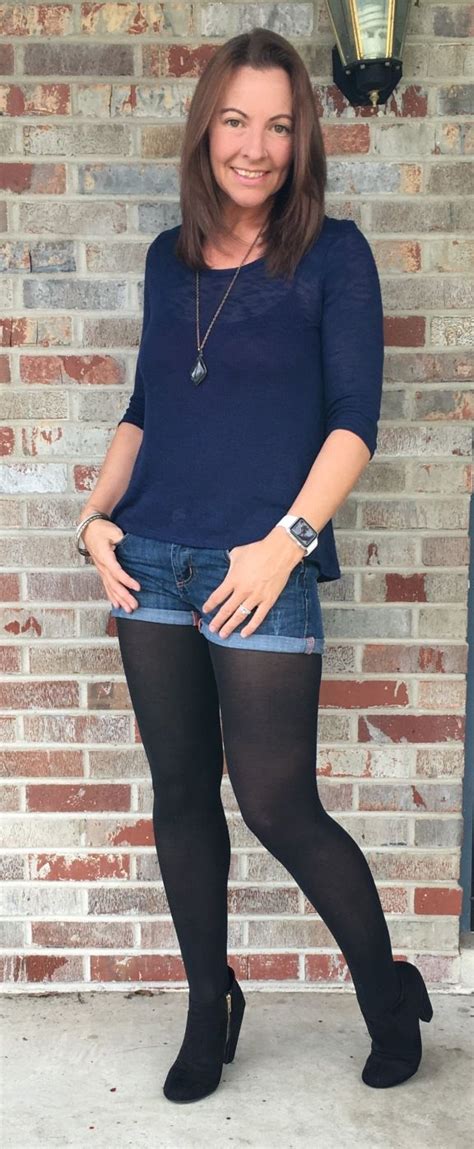 Denim And Tights Fashion Tights Black Tights Outfit Pantyhose Outfits